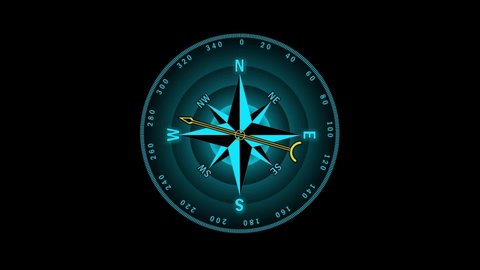 Futuristic Compass Animation Looping Video Seamless Stock Footage Video ...