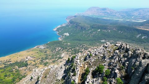 Aerial View Mountain Gokceada Turkey Stock Footage Video (100% Royalty ...