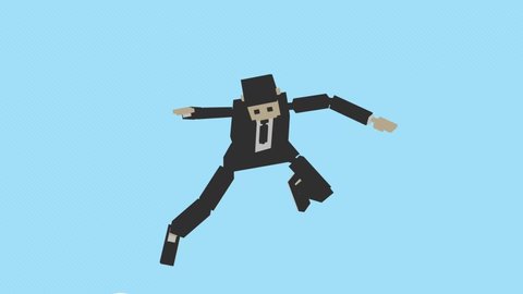 Falling Man Cartoon 3d Animation Failure Stock Footage Video (100% ...