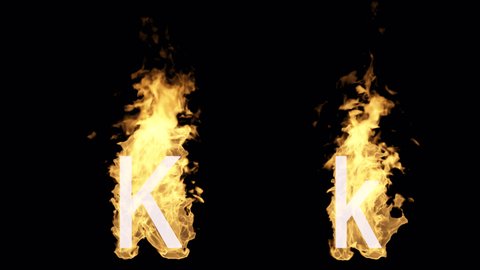 Flaming Font Looping Letter K That Stock Footage Video (100% Royalty ...