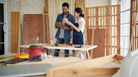 Carpenter Working Carpentry Shop New Employee Stock Footage Video (100% ...