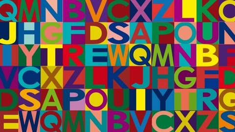 Letters Alphabet Jumbled Into Squares Various Stock Footage Video (100% ...