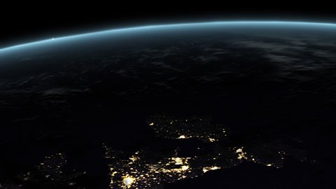 United Kingdom Space Bright Night City Stock Footage Video (100% ...