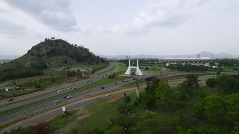 Wide Establishing Shot Abuja Gateway Stock Footage Video (100% Royalty ...