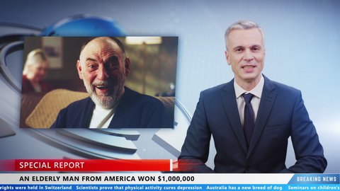 Male Tv News Presenter Special Report Stock Footage Video (100% Royalty ...
