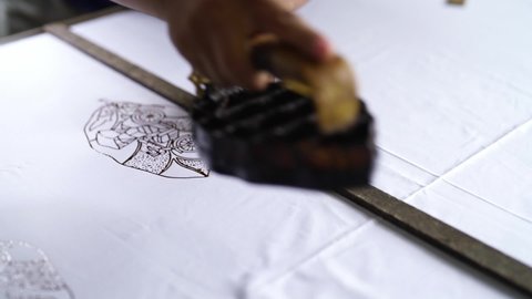 Batik Stamp Process Copper Stamps Hot Stock Footage Video (100% Royalty ...