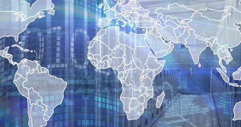 Animation World Map Binary Coding Data Stock Footage Video (100% Royalty-free) 1094107995 ...