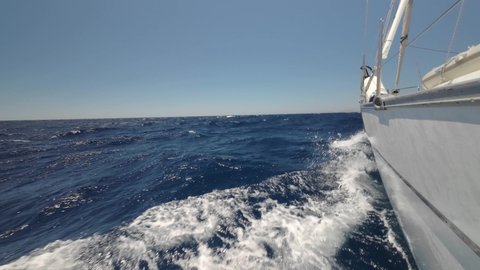 Floating Sailing Yacht Spread Sails Splitting Stock Footage Video (100% ...