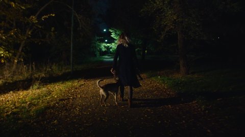 Cinematic Shot Creepy Zombie Woman Dog Stock Footage Video (100% ...