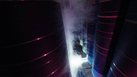 Industrial Textile Factory Modern Technology Dyeing Stock Footage Video ...