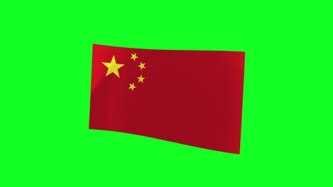 Waving China Flaga On Green Screen Stock Footage Video (100% Royalty ...