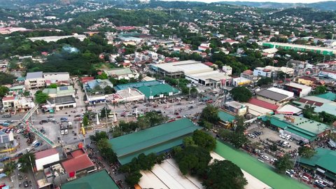 Aerial Drone View Town Taytay Rizal Stock Footage Video (100% Royalty ...