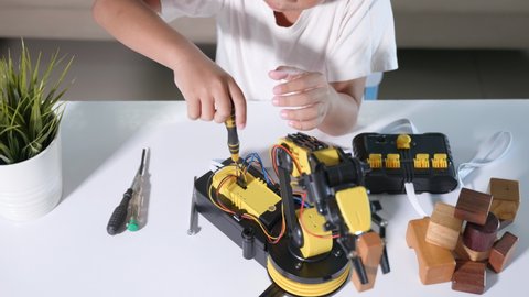 Child Learning Repairing Getting Lesson Control Stock Footage Video ...