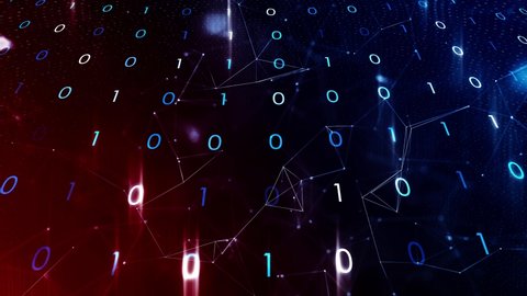 Abstract Red Blue Coloured Binary Numbers Stock Footage Video (100% Royalty-free) 1094143333 ...