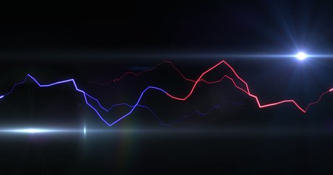 Animation Red Purple Electrical Currents Over Stock Footage Video (100% ...