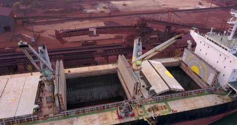 Bulk Carrier Cargo Holds Open Loading Stock Footage Video (100% Royalty ...