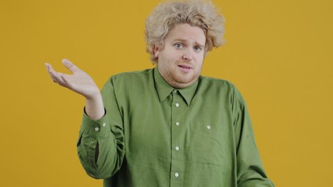 Portrait Handsome Young Man Knocking Head Stock Footage Video (100% ...