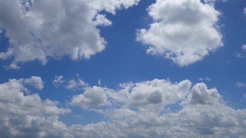 Blue Summer Sky Cloudy Moving Fast Stock Footage Video (100% Royalty ...
