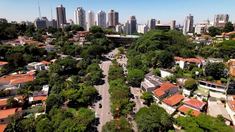 City Aerial Sumare Avenue Sumare Bridge Stock Footage Video (100% ...