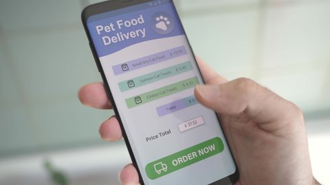 Using Pet Food Delivery App On Stock Footage Video (100% Royalty-free ...