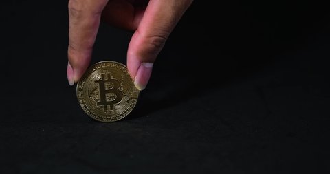 Slow Motion Shot Tossing Bitcoin Flip Stock Footage Video (100% Royalty ...
