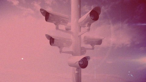 Animation Moving Cctv Cameras Over Clouds Stock Footage Video (100% ...