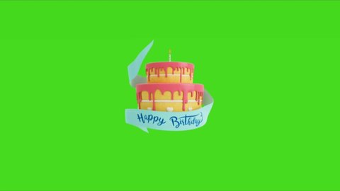 Happy Birthday Cake Animation Video Animation Stock Footage Video (100% ...