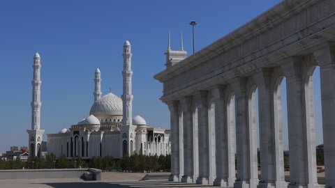 Hazret Sultan Mosque Center Nursultan Kazakhstan Stock Footage Video ...