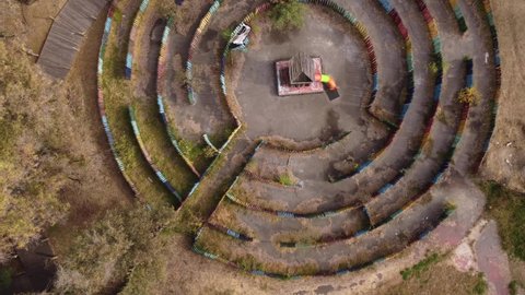 Top Down Aerial View Labyrinth Made Stock Footage Video (100% Royalty ...