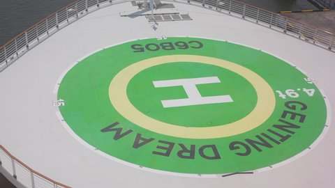 Helipad On Ship Green Sign Hand Stock Footage Video (100% Royalty-free ...