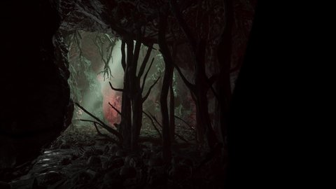 Walking Cave Skeletons Corpses 3d Rendering Stock Footage Video (100% ...