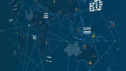 Animation Network Connections Markers Over World Stock Footage Video ...