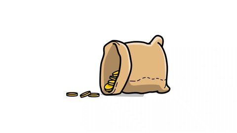 Coins Bags Sketch 2d Animation Business Stock Footage Video (100% ...