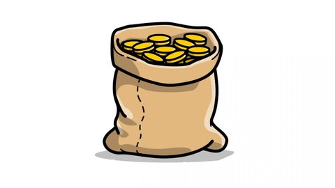 Coins Bags Sketch 2d Animation Business Stock Footage Video (100% ...