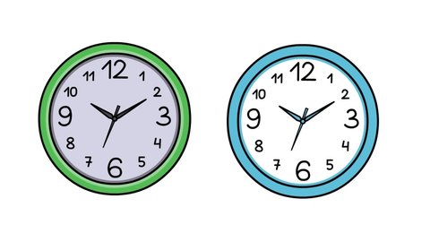 Clocks Sketch 2d Animation Watch Stock Footage Video (100% Royalty-free ...