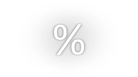 White Percentage Icon Shadow Isolated On Stock Footage Video (100% ...