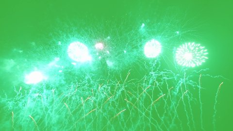 Abstract Firework On Green Chroma Key Stock Footage Video (100% Royalty ...