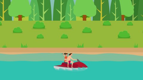 Romantic Young Couple Animation Rides Speed Stock Footage Video (100% ...