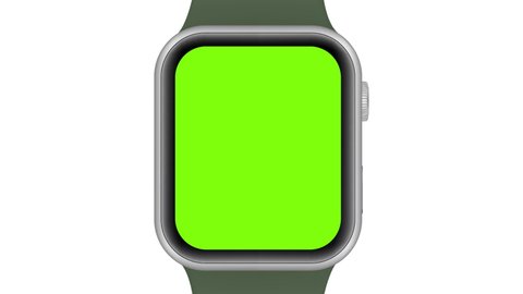 Smart Watch Green Screen Animated Mockup Stock Footage Video (100% ...