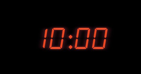 Simple 10 Seconds Digital Alarm Clock Stock Footage Video (100% Royalty ...