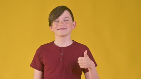 Like Gesture Cute Little Boy White Stock Footage Video (100% Royalty ...