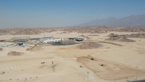 Construction Site Desert Neom Bus Station Stock Footage Video (100% ...