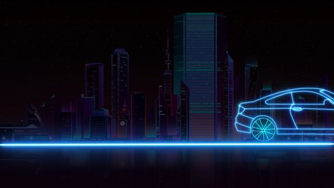 Background Neon Car Animation Stock Footage Video (100% Royalty-free ...
