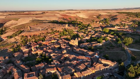 Aerial View Ayllon Medieval Town Province Stock Footage Video (100% ...