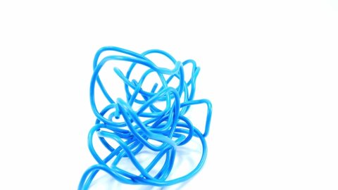 Blue Wire Cable Usb Adapter Isolated Stock Footage Video (100% Royalty ...