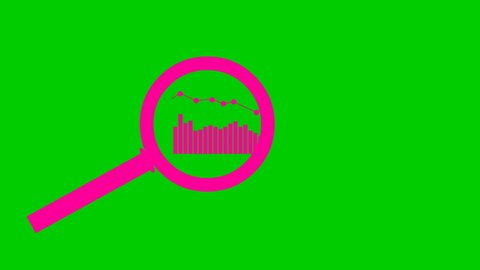 Animated Pink Icon Magnifier Data Graph Stock Footage Video (100% ...