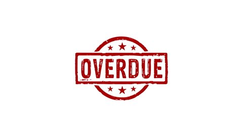 Overdue Stamp Hand Stamping Impact Isolated Stock Footage Video (100% ...