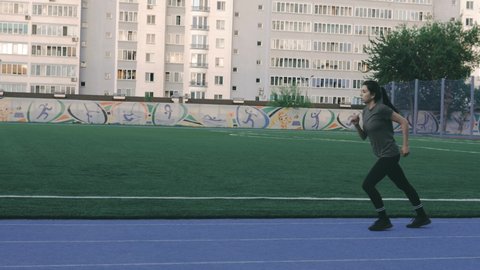 Runner Heading Forward Young Female Athlete Stock Footage Video (100% ...