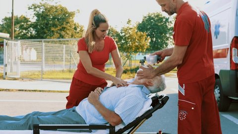 Paramedic Team Performing First Aid Preparing Stock Footage Video (100% ...