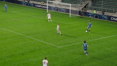 Soccer Football Match Event On Major Stock Footage Video (100% Royalty ...